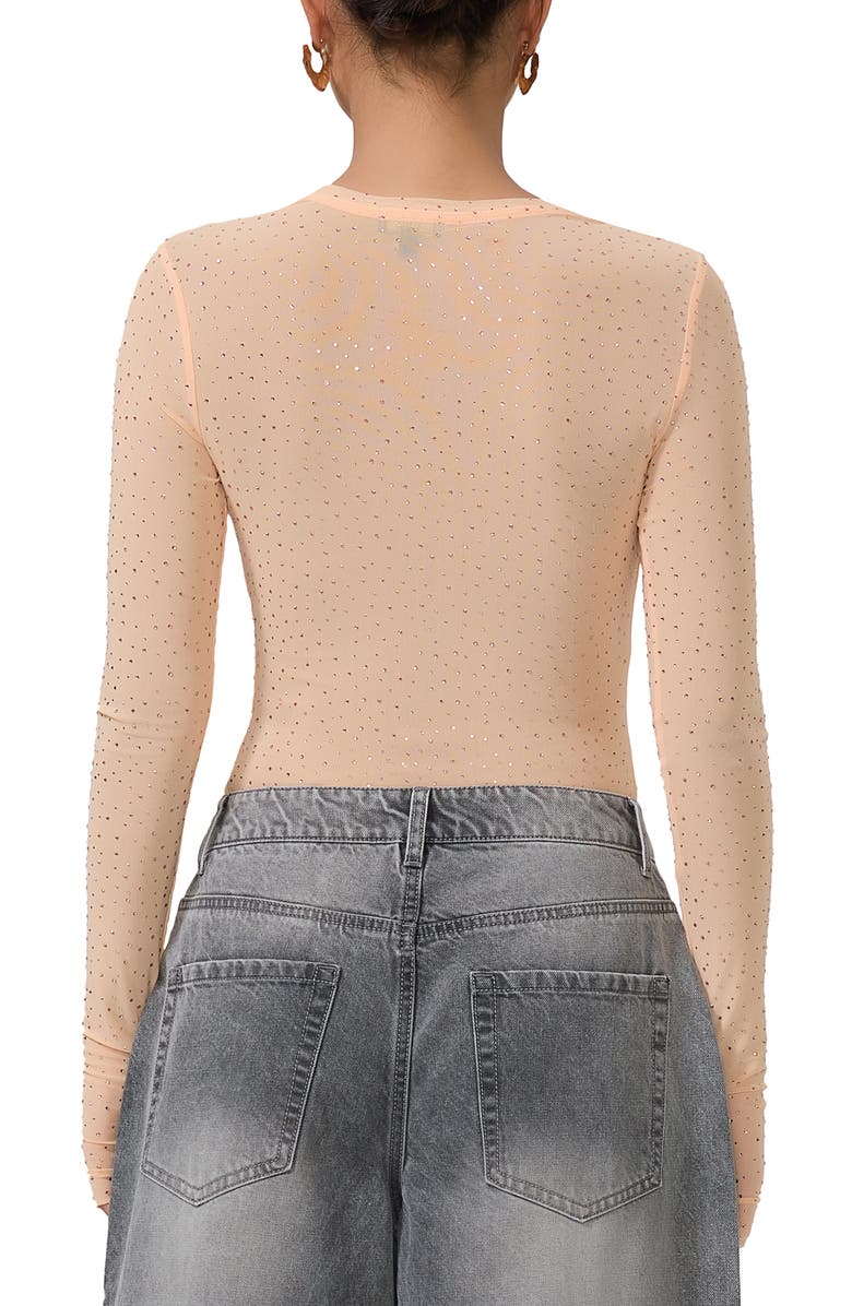 AFRM Kaylee Rhinestone Mesh Top | Nordstrom
