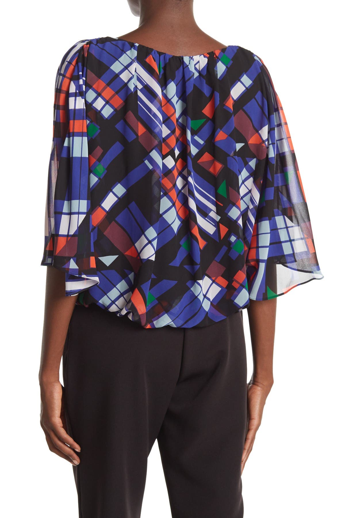 Vince Camuto Graphic Map Print Batwing Blouse | Nordstromrack