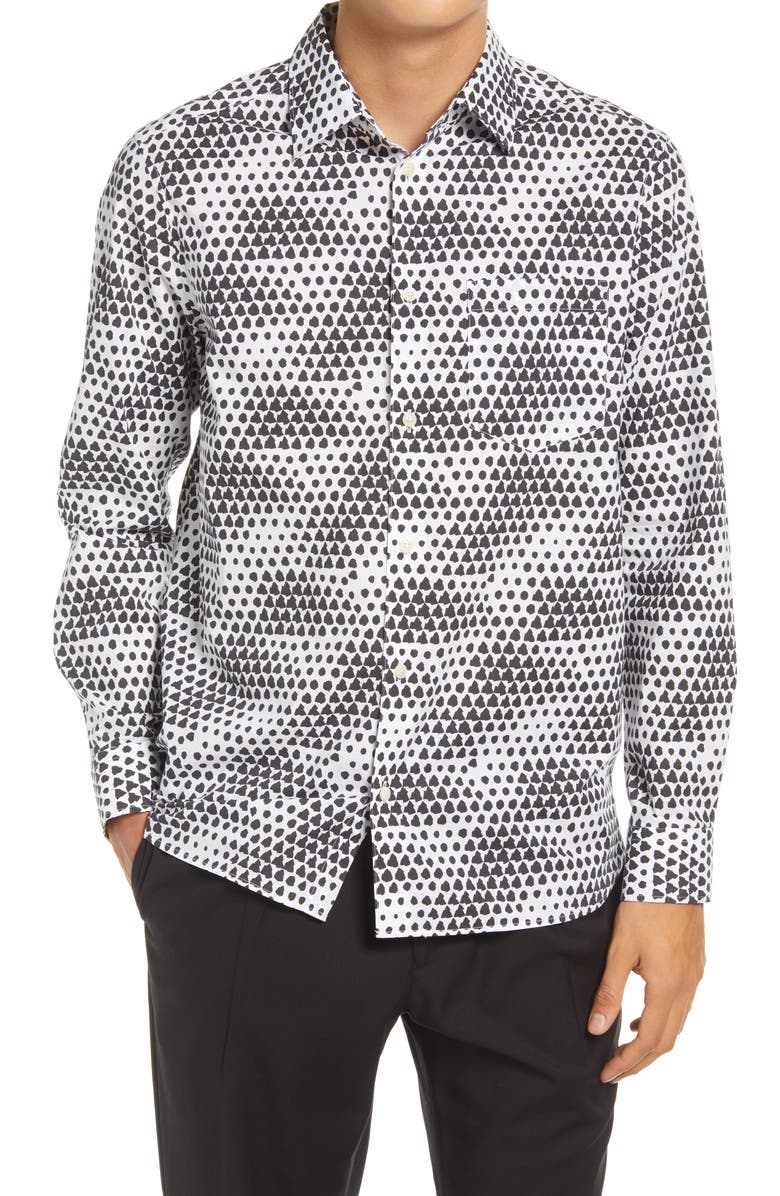 Ted Baker London Hudson Geo Tile Long Sleeve Button-Up Shirt ...