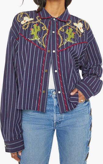 MOTHER The Riding Shotgun Stripe Western Shirt | Nordstromrack