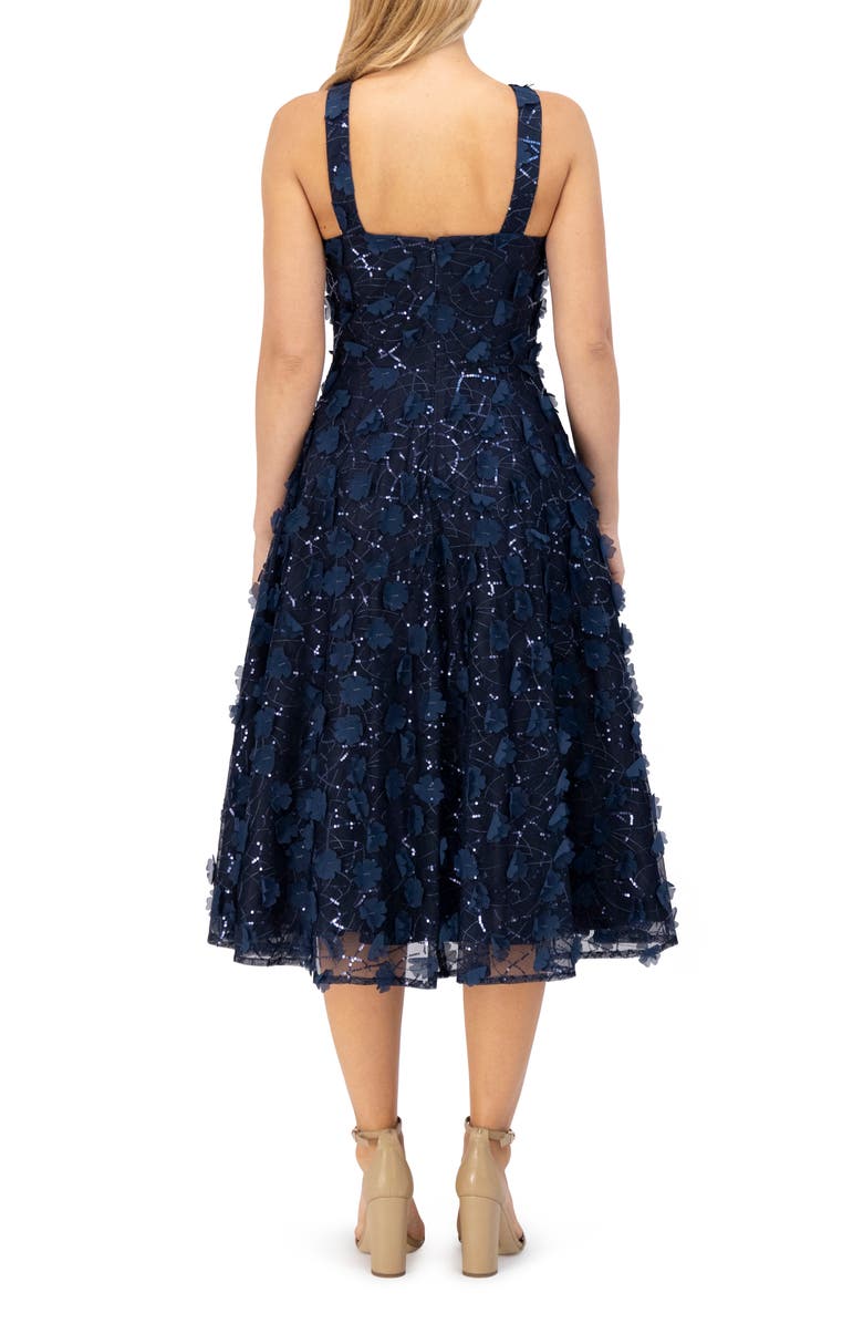 Eliza J Sequin Floral Appliqué Fit & Flare Cocktail Dress | Nordstromrack