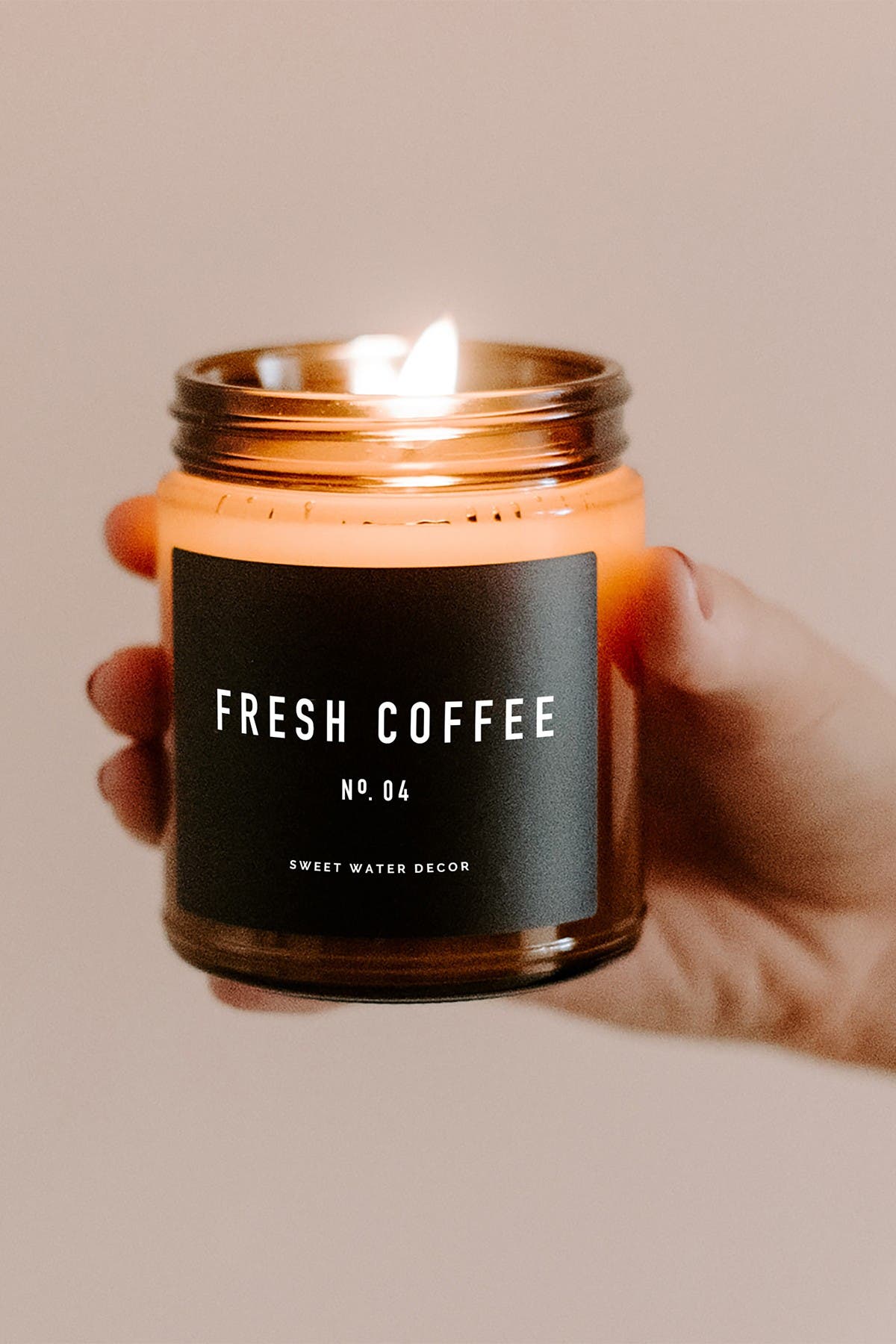 SWEET WATER DECOR Fresh Coffee Amber Jar 9 oz. Soy Candle - Set of 2 ...