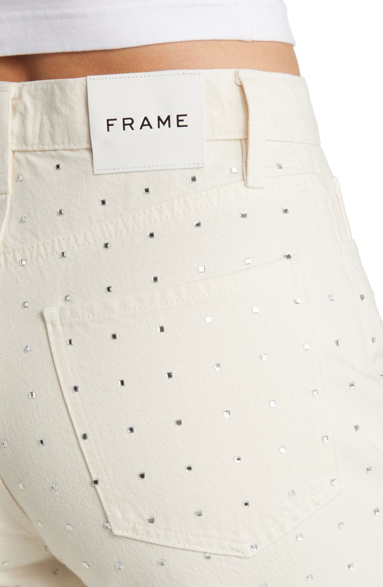 FRAME Le Jane Rhinestone High Waist Crop Wide Leg Jeans | Nordstromrack