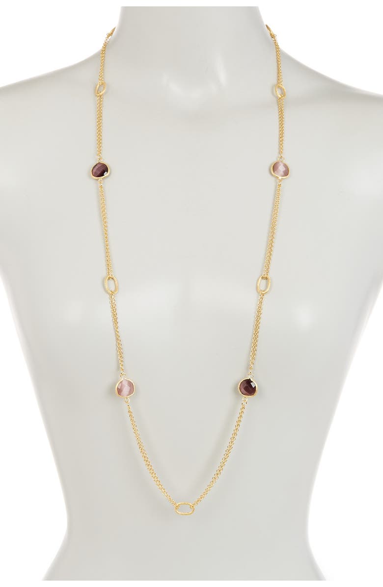 RIVKA FRIEDMAN 18K Gold Clad Double Row Lavender & Dark Purple Cat's ...