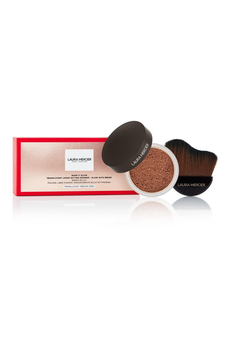 Translucent Loose Setting Powder Medium & Glow Powder Brush Set (Women ...