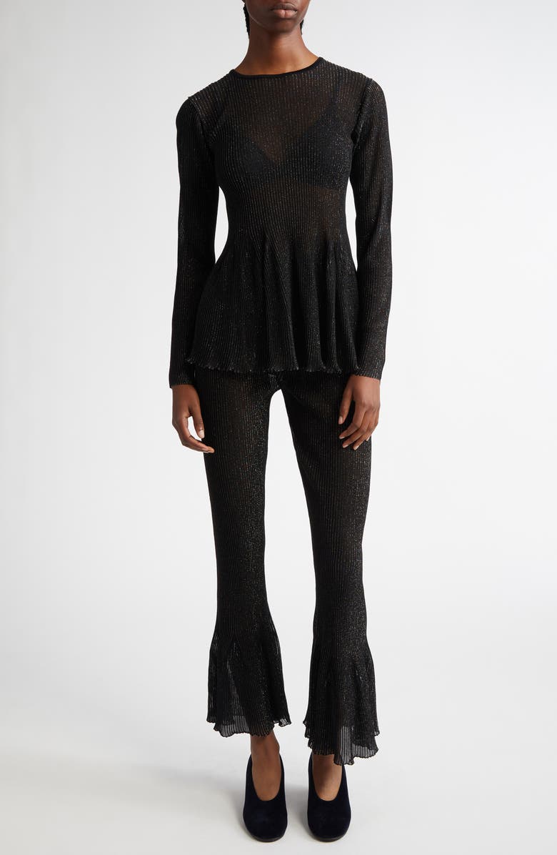 CFCL Hypha Lucent Glitter Pintuck Flare Top | Nordstromrack
