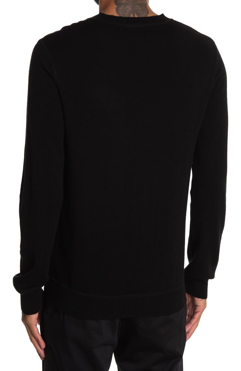 KIER & J KIER AND J Suede Inset Crew Neck Wool Blend Sweater ...