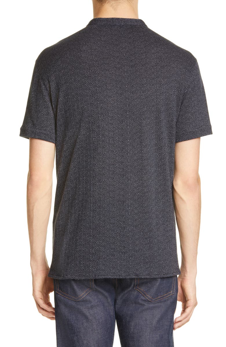 John Varvatos Spatter Print Band Collar Button-Up Knit Shirt ...