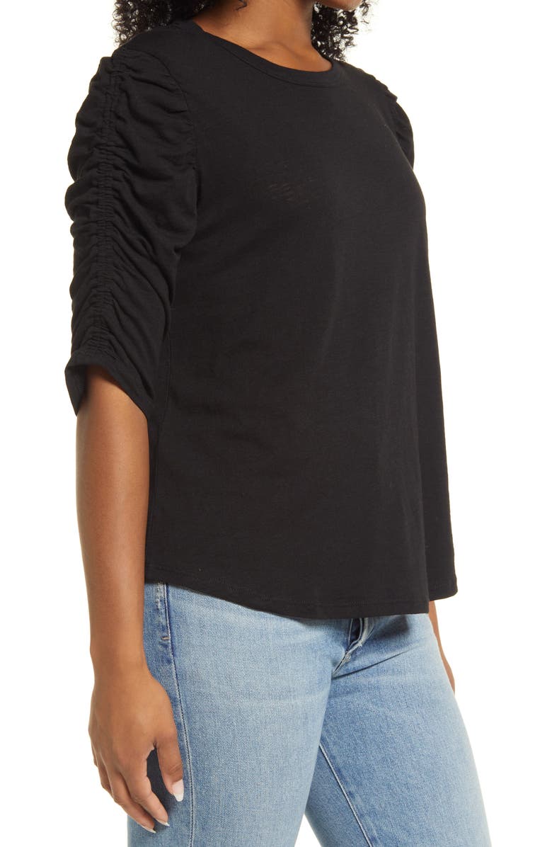 Wit & Wisdom Ruched Elbow Sleeve Knit Top | Nordstromrack