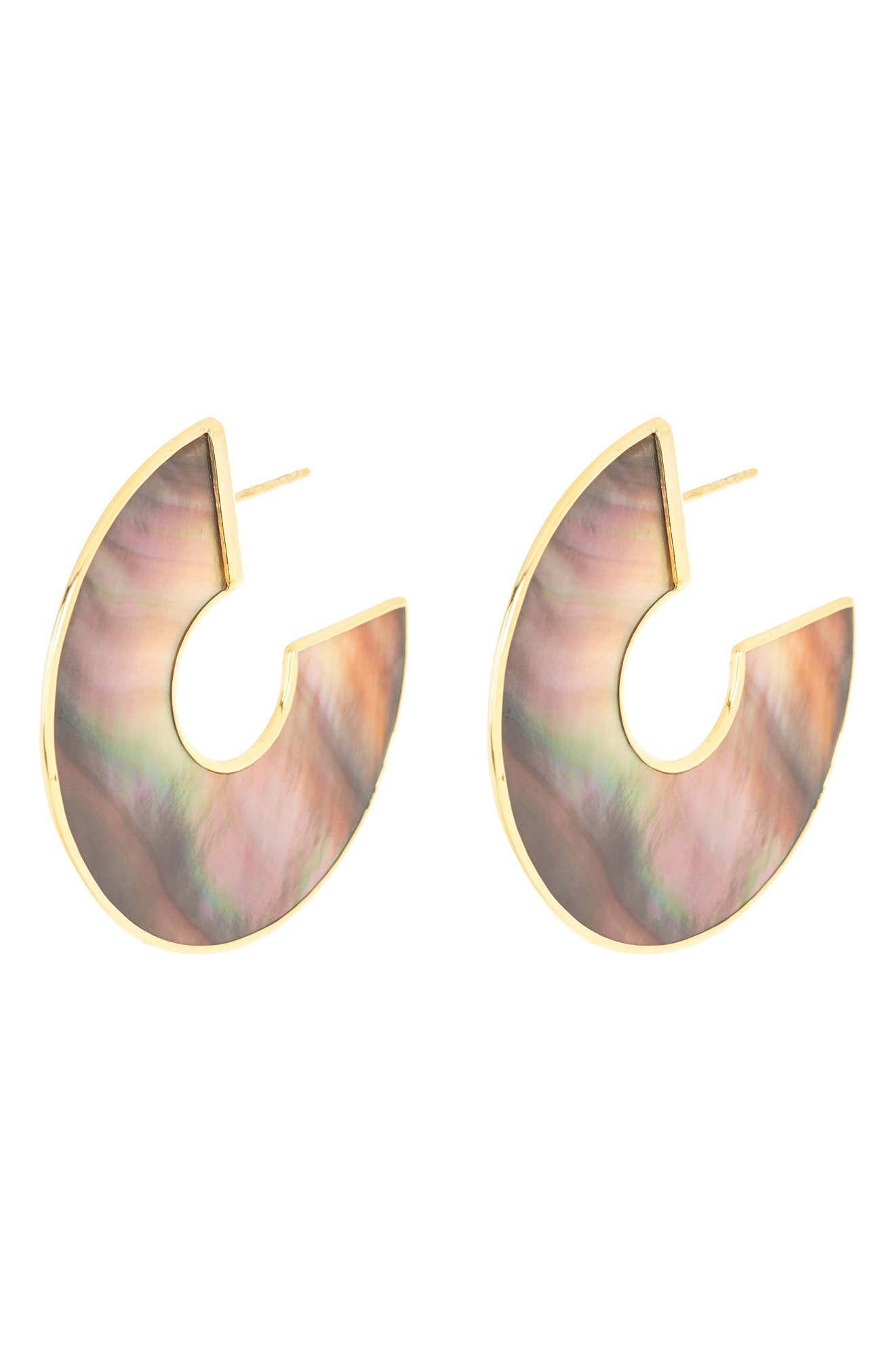 Ippolita Rock Candy® 18K Gold Black Shell Hoop Earrings | Nordstromrack