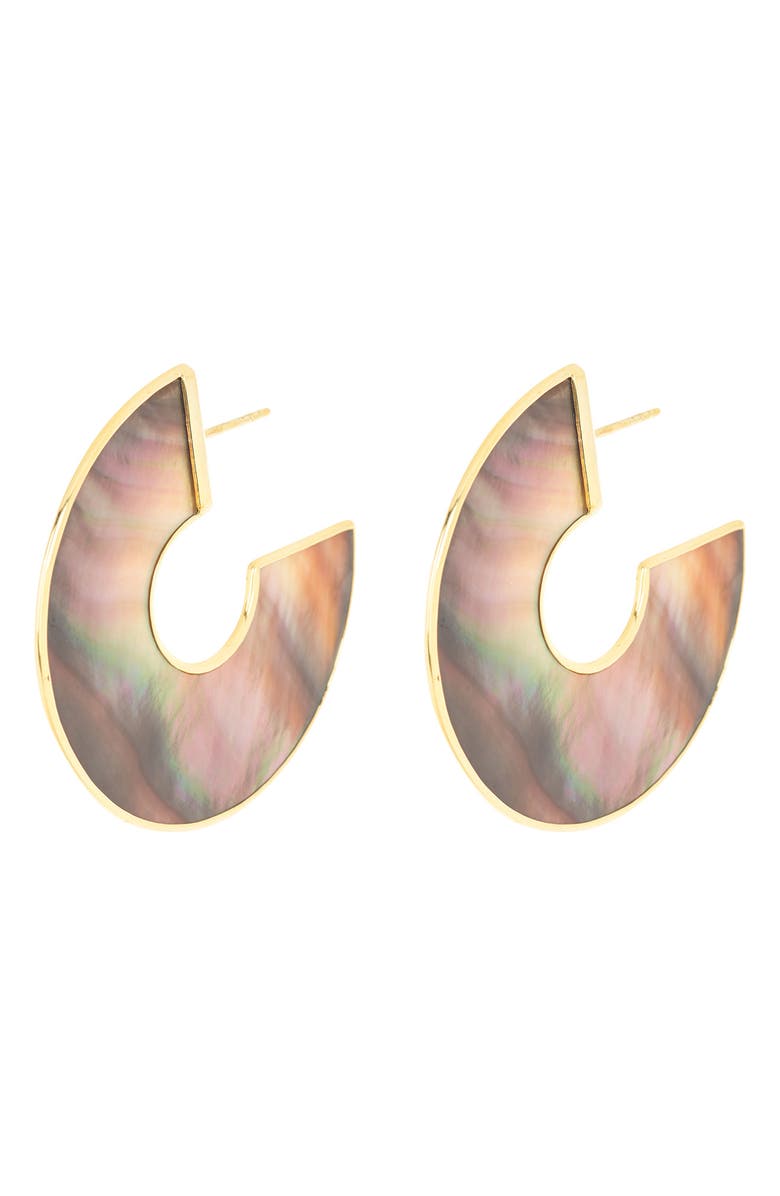 Ippolita Rock Candy® 18K Gold Black Shell Hoop Earrings | Nordstromrack