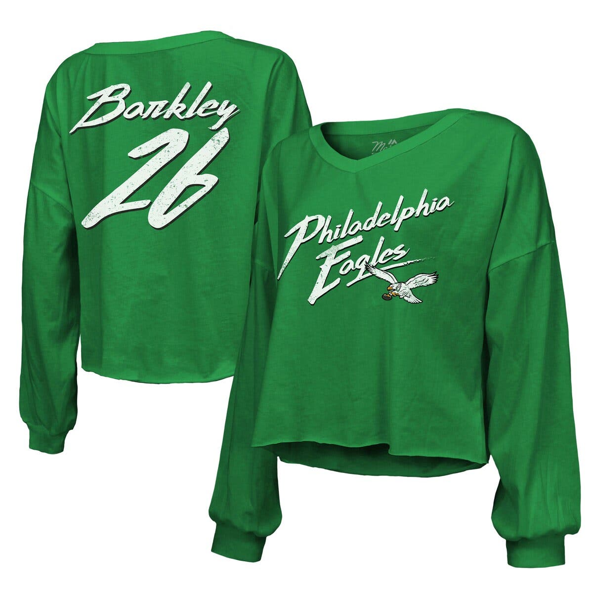 Majestic Threads Women's Majestic Threads Saquon Barkley Kelly Green Philadelphia Eagles Name ...
