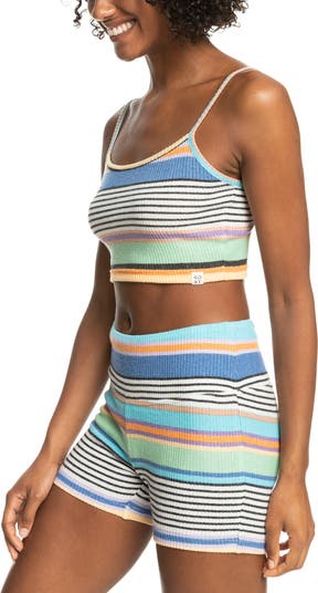 Roxy Best Time of Day Stripe Rib Crop Tank | Nordstrom