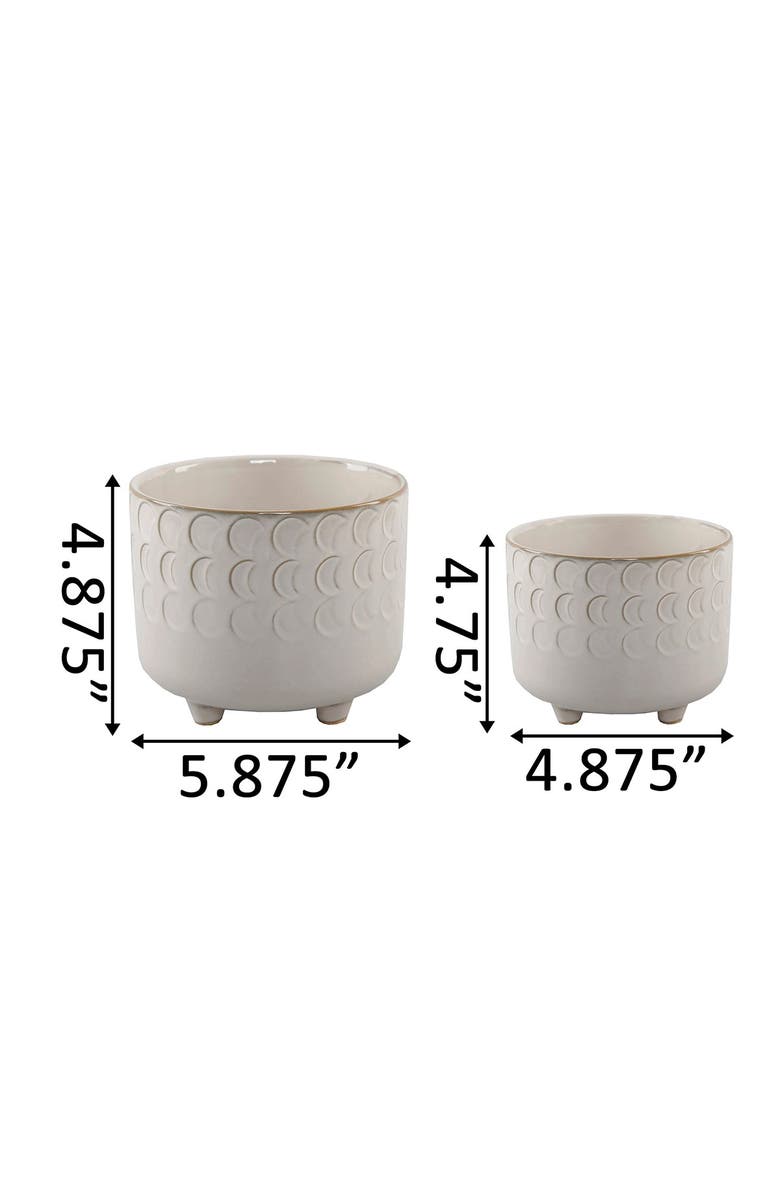FLORA BUNDA Ivory 6" & 4.75" Small Moon Phase Footed Planter- Set of 2 ...