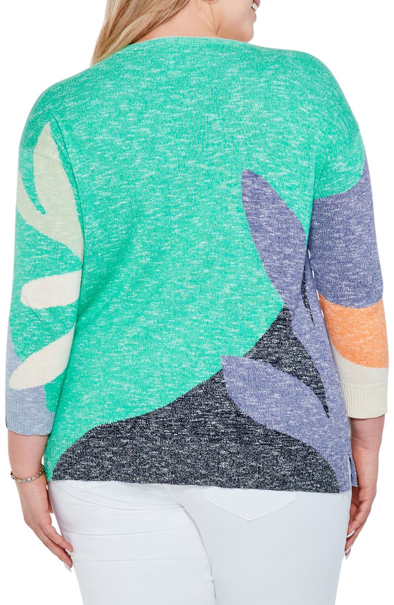 NIC+ZOE Leaf Burst Cotton Blend Sweater | Nordstrom