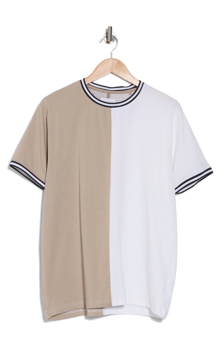 DENIM AND FLOWER Tipped Colorblock Crewneck T-Shirt | Nordstromrack