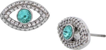 Kurt Geiger London Crystal & CZ Evil Eye Stud Earrings | Nordstromrack