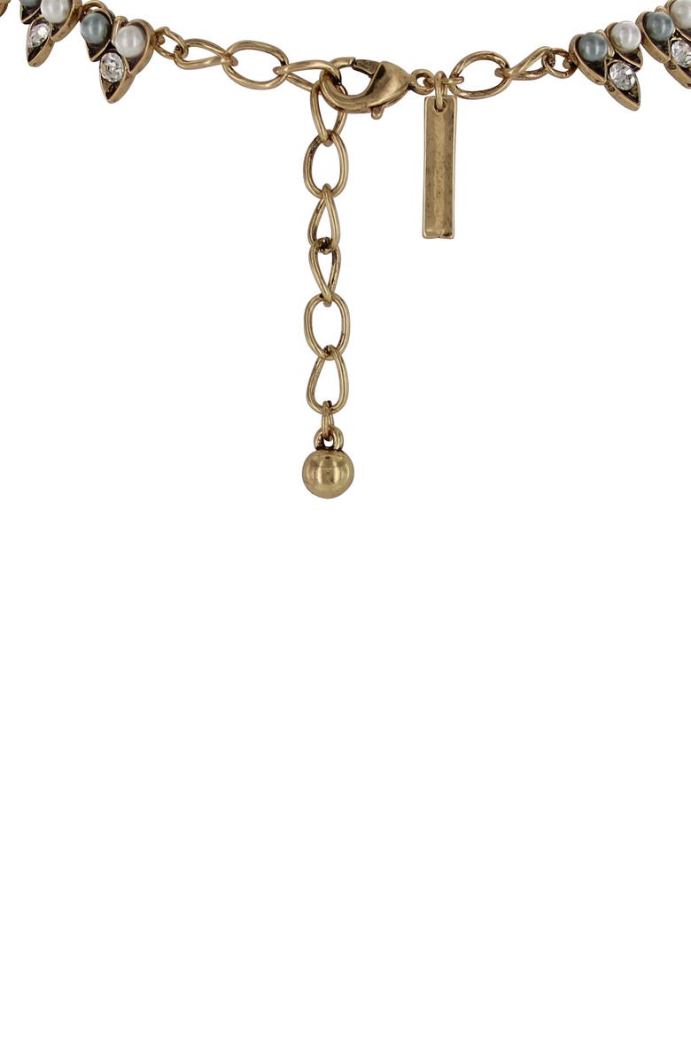 OLIVIA WELLES Golden Imitation Pearl Sparkle Statement Necklace ...