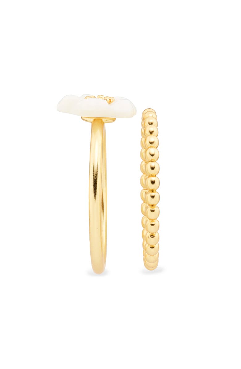 Madewell Set of 2 Mother-of-Pearl Floral Stacking Rings | Nordstrom