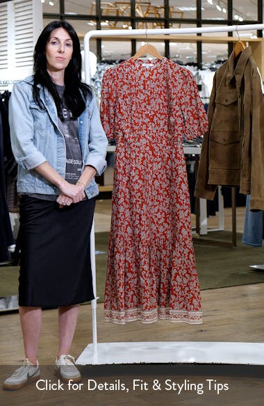 Madewell Pintucked Puff Sleeve Midi Dress | Nordstrom