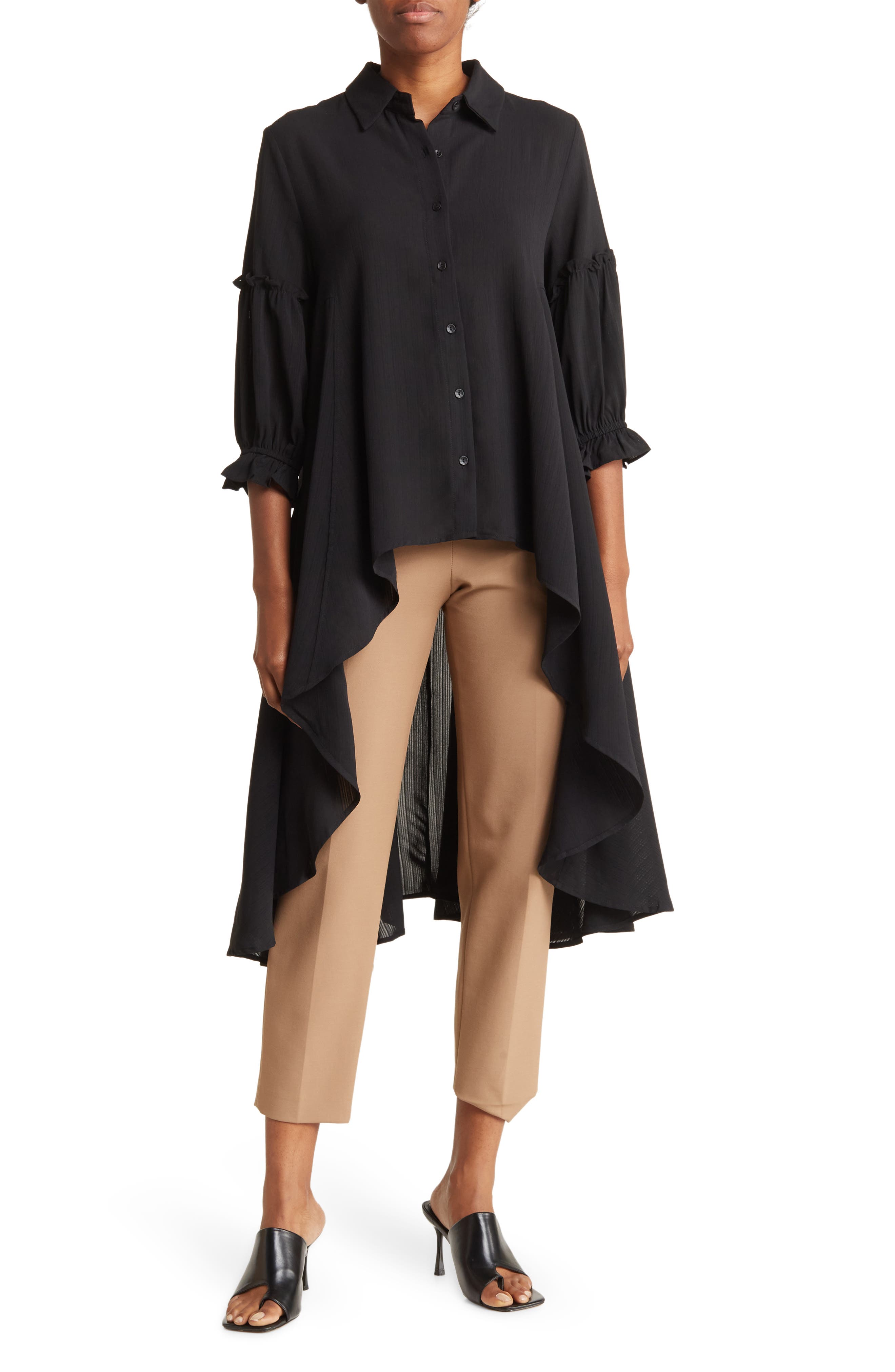 PATRIZIA LUCA Hi-Low Button Down Blouse | Nordstromrack