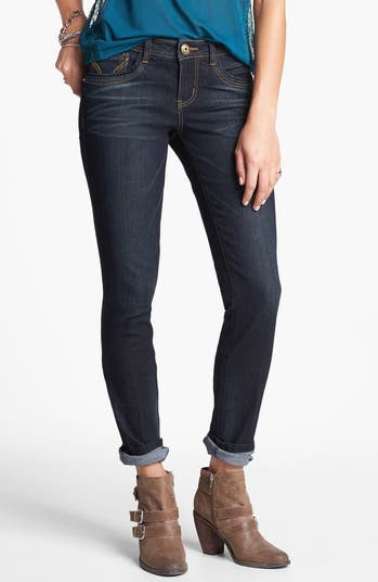 Jolt Embroidered Pocket Skinny Jeans | Nordstrom