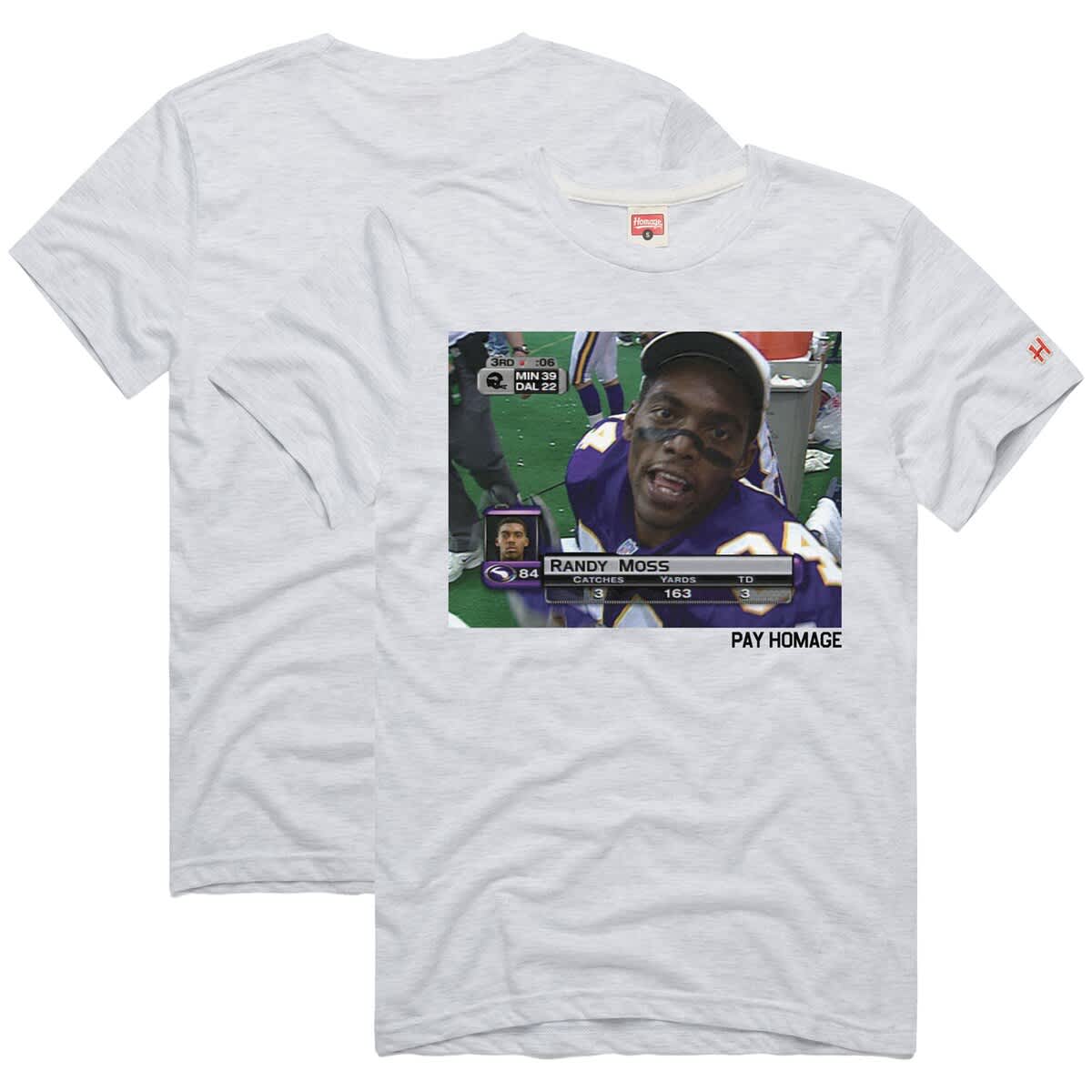 Homage Unisex Homage Randy Moss Ash Minnesota Vikings Pay Homage Tri ...