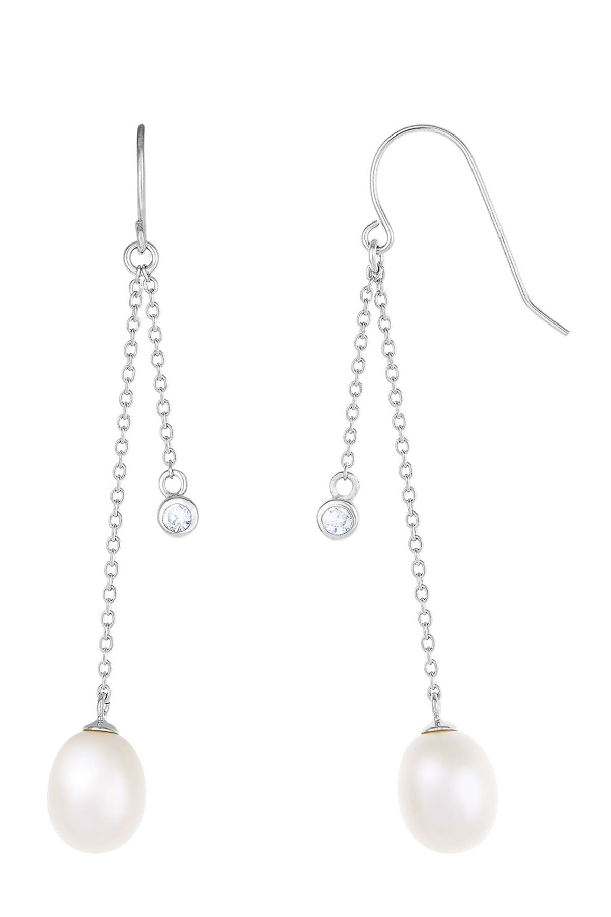 SPLENDID PEARLS Dangling Silver Pearl Earrings | Nordstromrack
