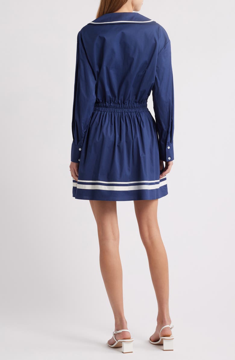 Charles Henry Border Print Long Sleeve Stretch Cotton Dress | Nordstromrack
