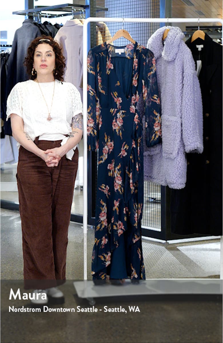 WAYF The Meryl Floral Long Sleeve Wrap Gown | Nordstrom