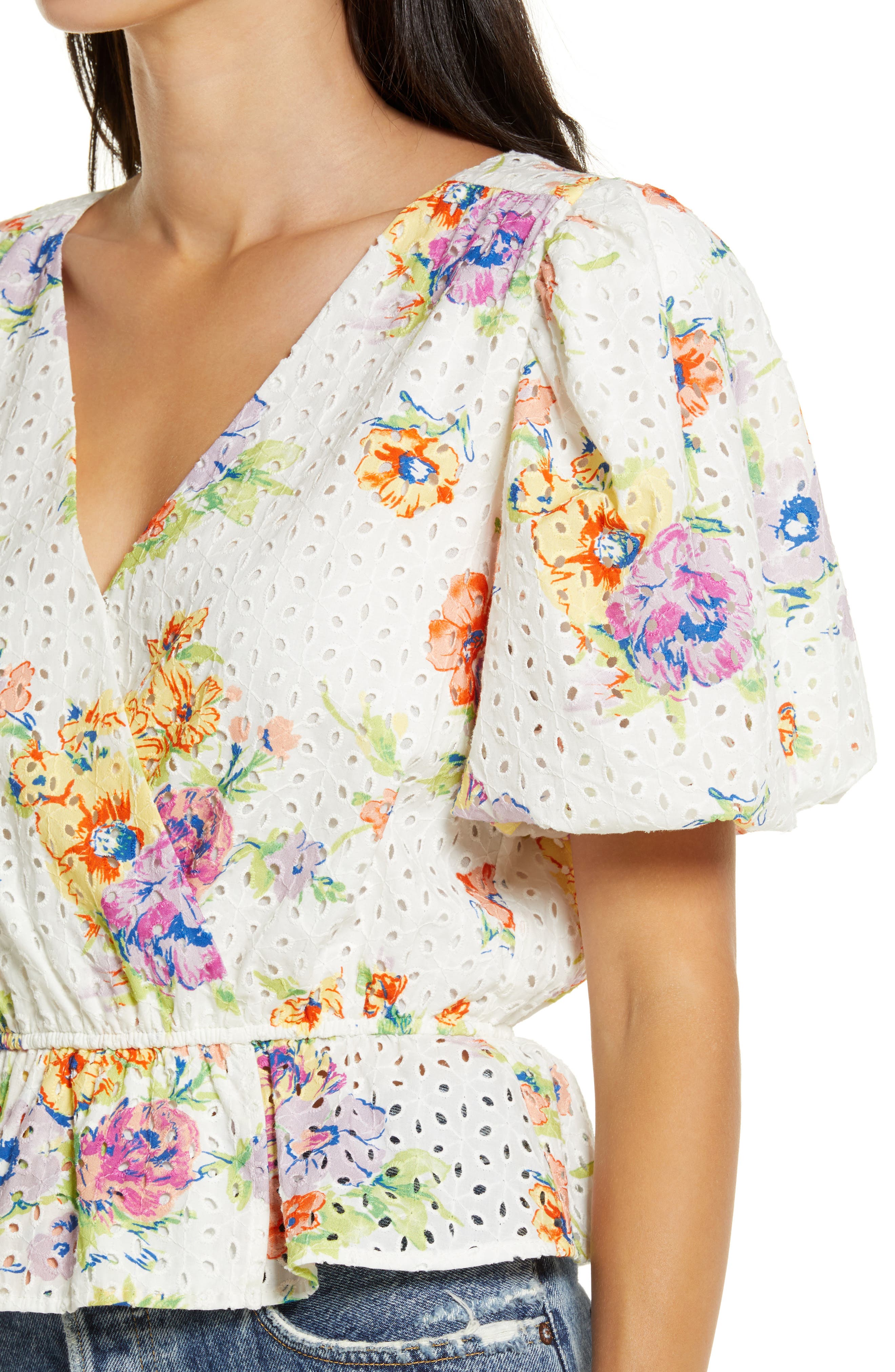 WAYF Bianca Puff Sleeve Top | Nordstrom