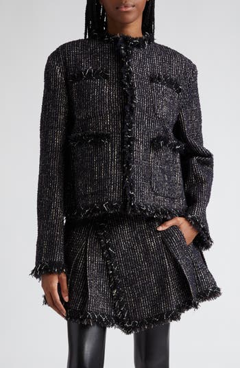 Sacai Tweed & Quilted Ripstop Jacket | Nordstrom