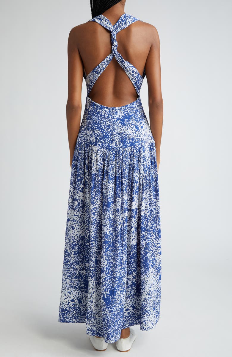 Proenza Schouler Simone Print Plunge Neck Twist Back Maxi Dress ...