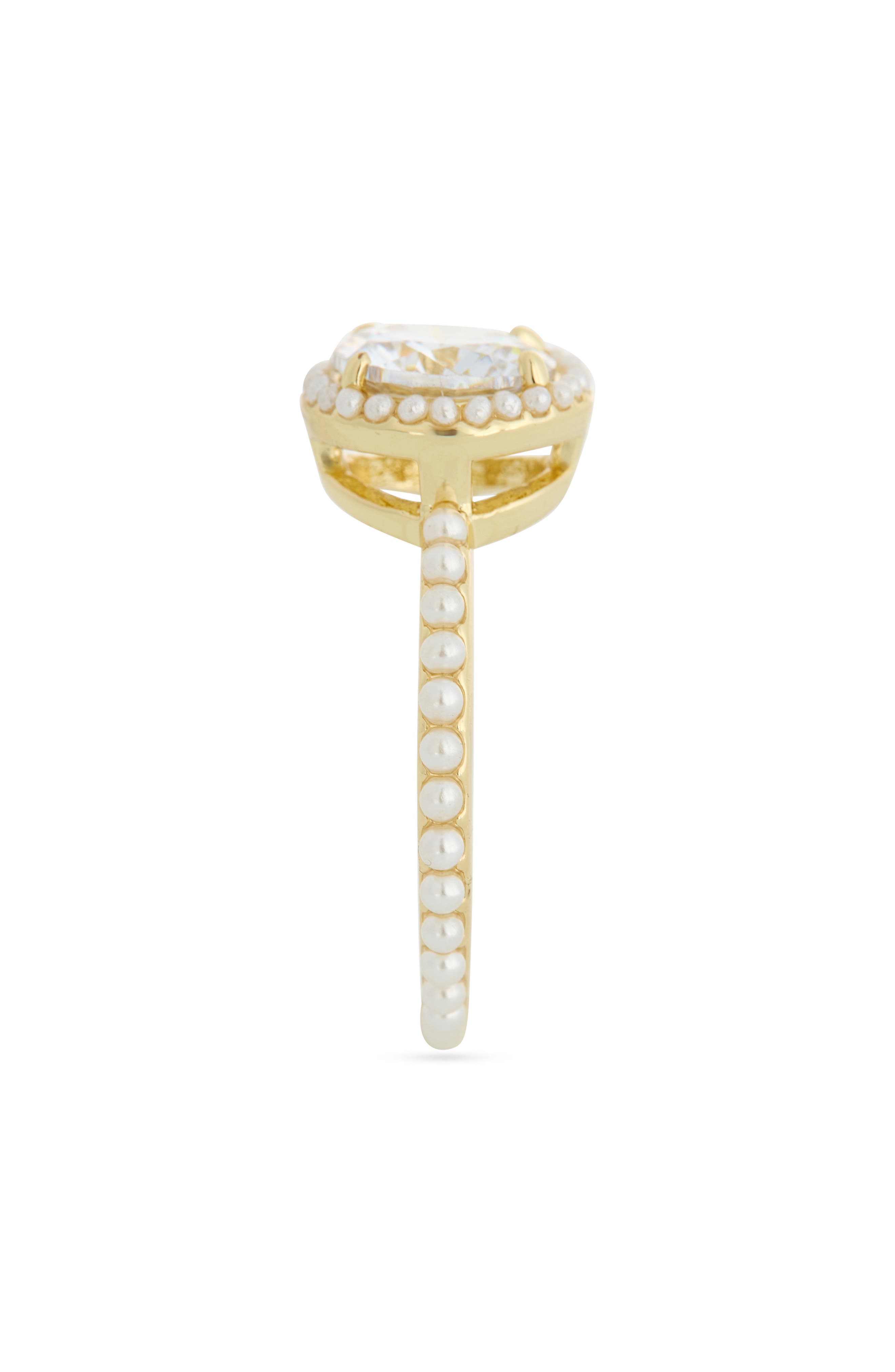 Covet Micro Faux Pearl Halo Promise Ring | Nordstromrack