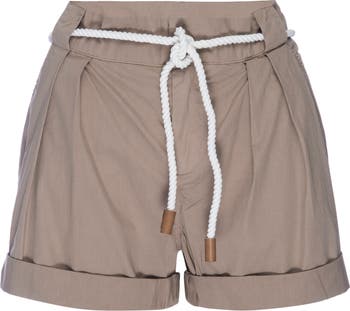 FRAME Waist Tie Pleated Rolled Shorts | Nordstromrack