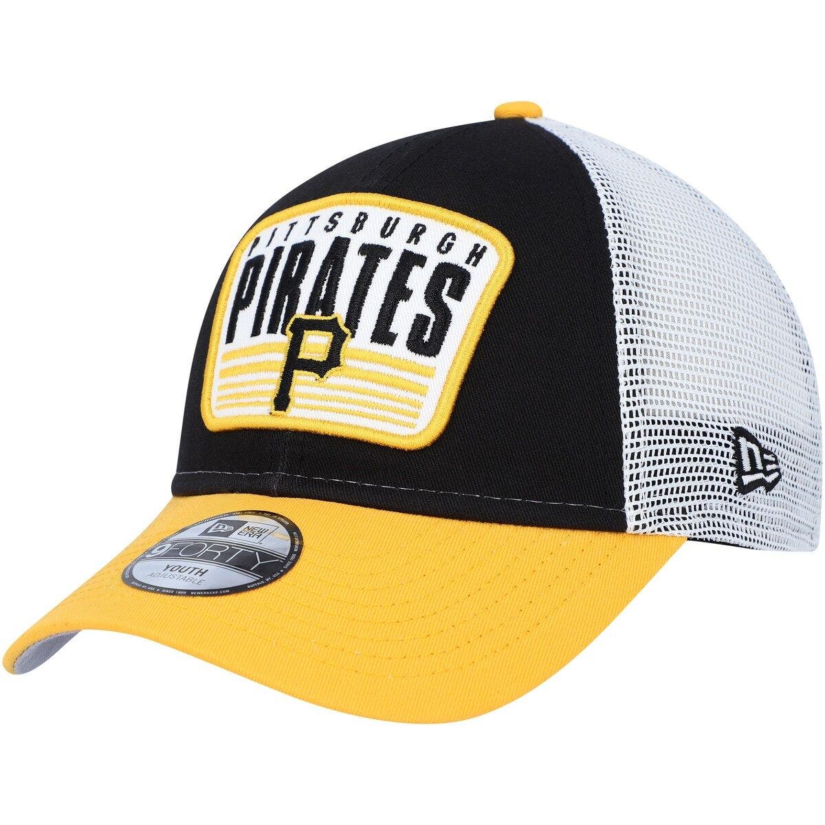 New Era Youth New Era Black/Gold Pittsburgh Pirates Patch Trucker ...