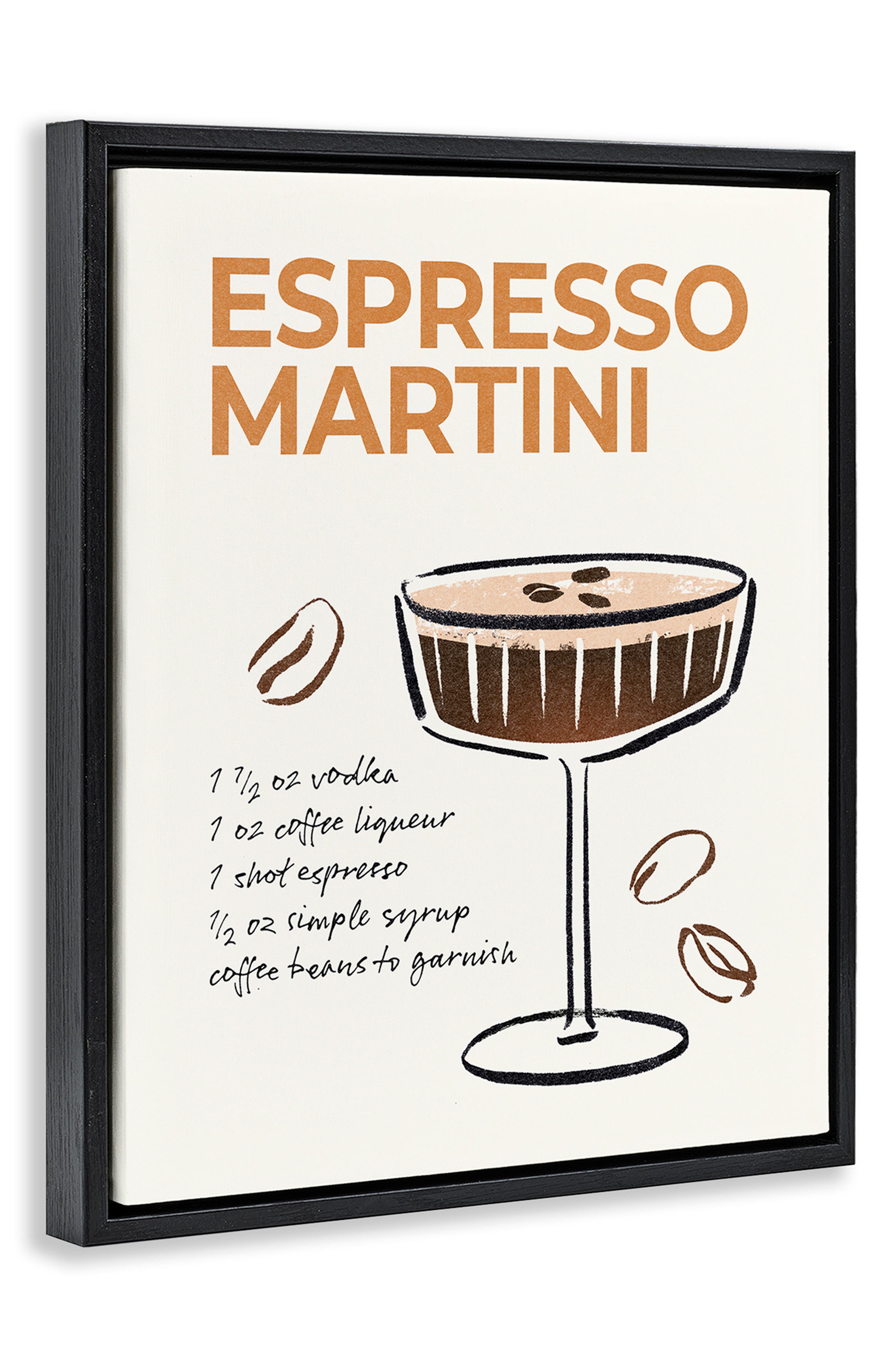 Stupell Industries Espresso Martini Drink Recipe Framed Canvas Wall Art ...