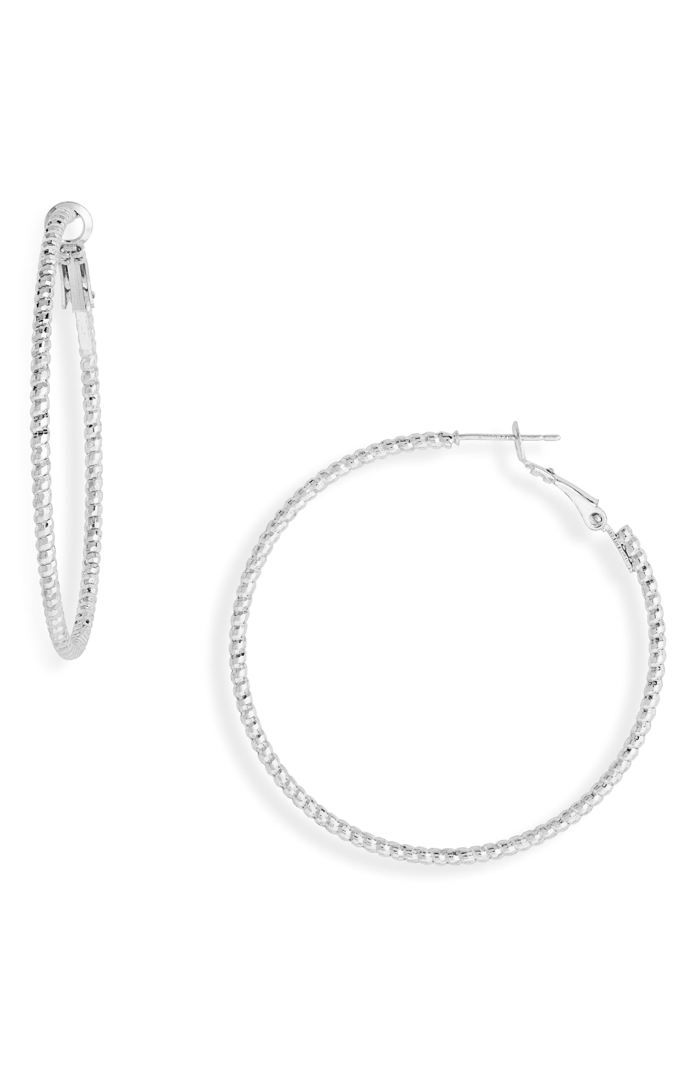 Nordstrom Demifine Textured Hoop Earrings | Nordstrom