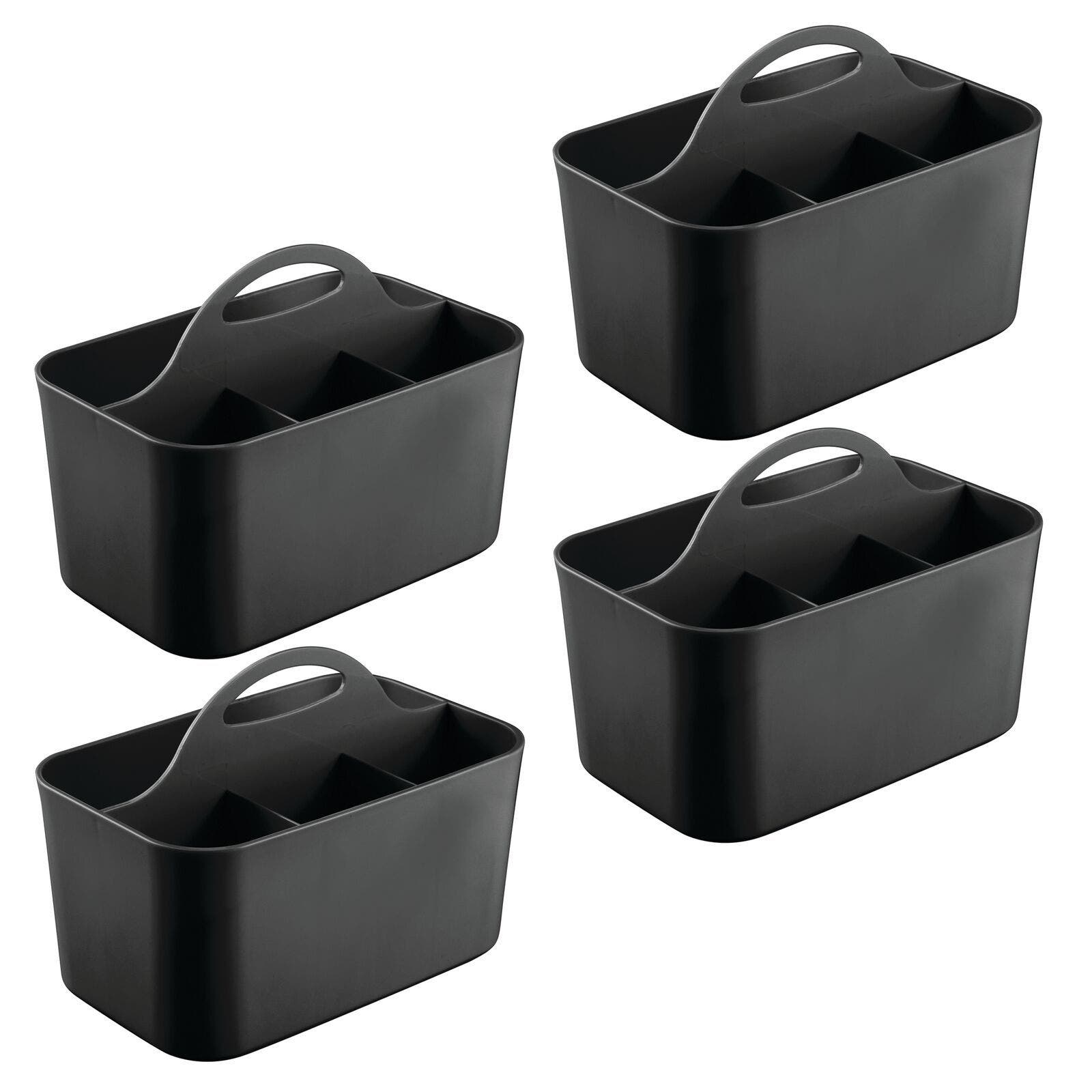 mDesign Small Plastic Caddy Tote for Desktop Office Supplies, 4 Pack ...