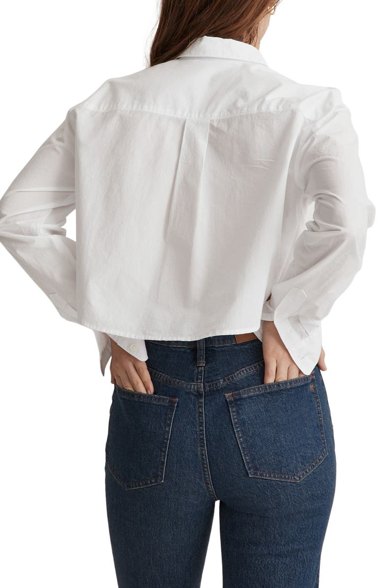 Madewell Oversize Cotton Poplin Crop Button-Up Shirt | Nordstromrack