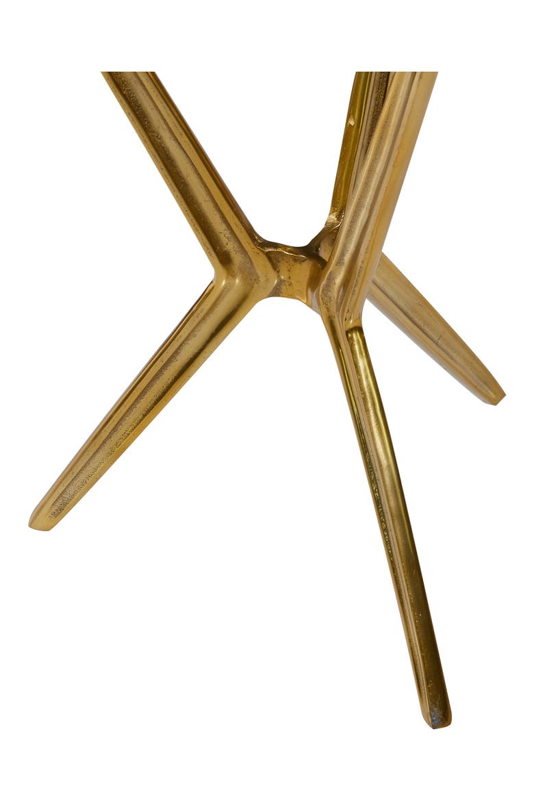 VIVIAN LUNE HOME Goldtone Aluminum Modern Accent Table with Shaded ...