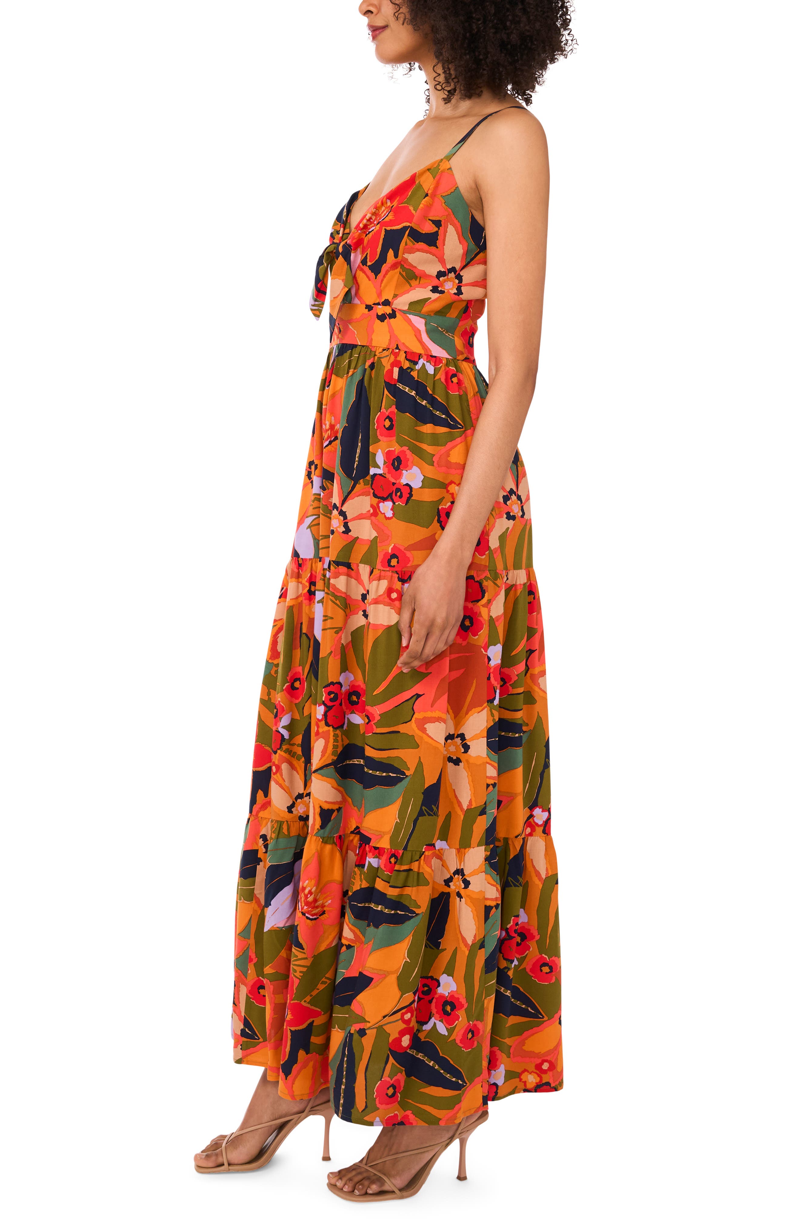 Halogen® Tie Front Tiered Maxi Dress Tie Front Tiered Maxi Dress ...
