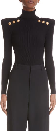 Balmain Six-Button Turtleneck Sweater | Nordstrom