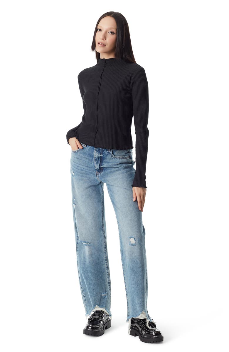 Circus NY by Sam Edelman Narissa Rib Cotton Funnel Neck Top | Nordstromrack