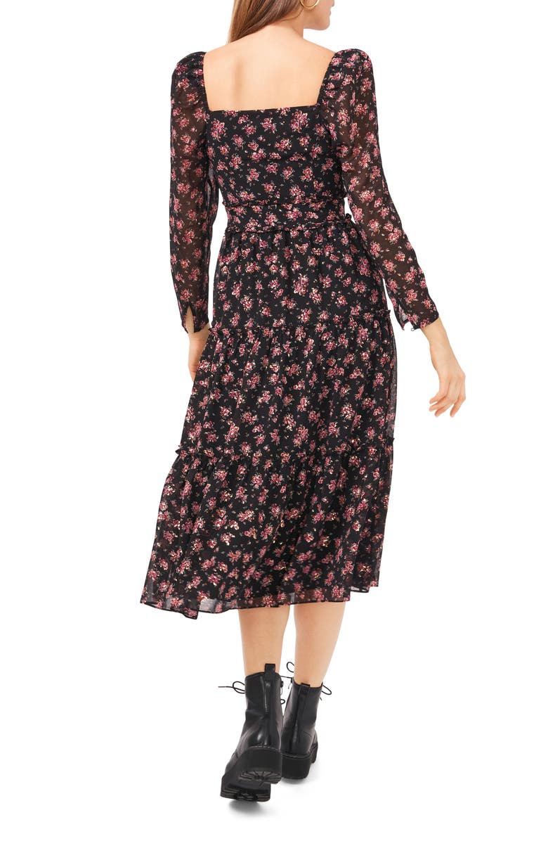 1.STATE Puff Long Sleeve Floral Dress | Nordstrom