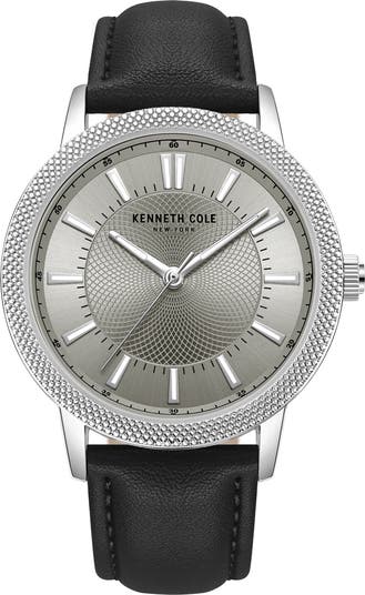 Kenneth Cole Classic Leather Strap Watch, 44mm | Nordstromrack