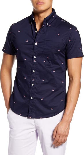 Bonobos Riviera Slim Fit Shark Fin Short Sleeve Button-Down Shirt ...