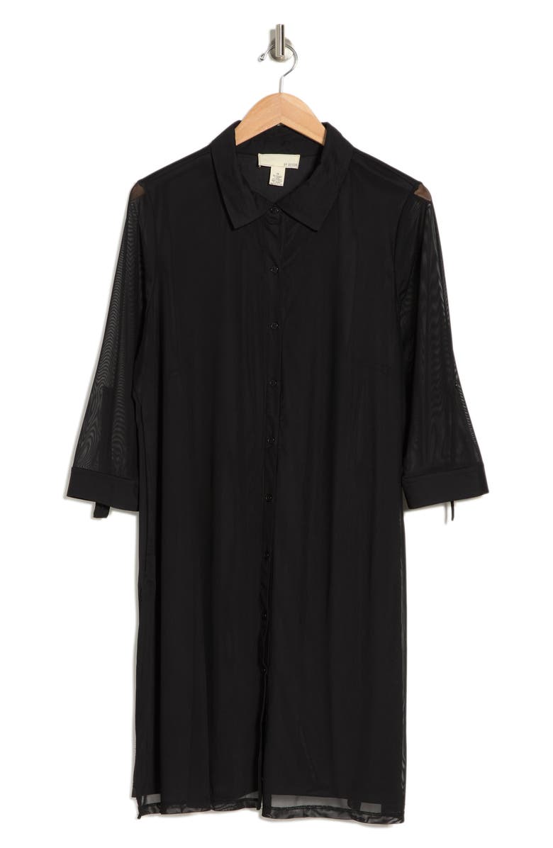 BY DESIGN Akira Mesh Button-Up Tunic Top | Nordstromrack