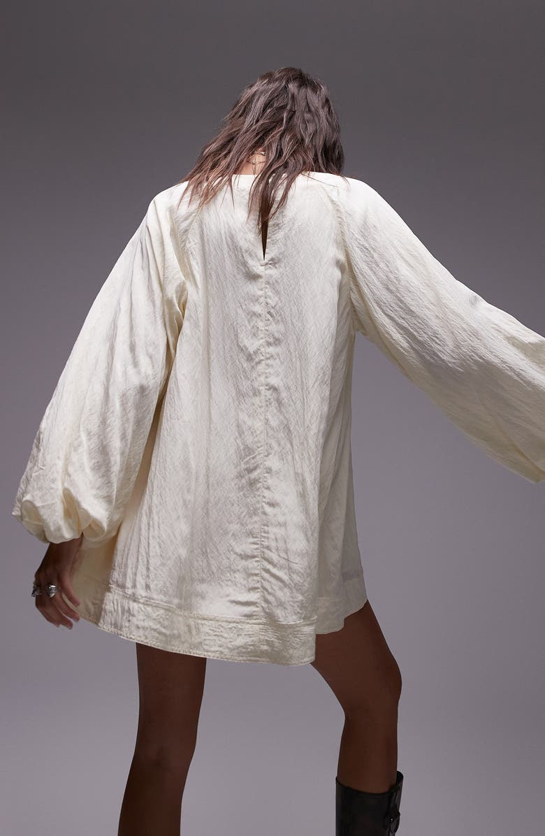 Topshop Tech Long Sleeve Trapeze Minidress | Nordstromrack