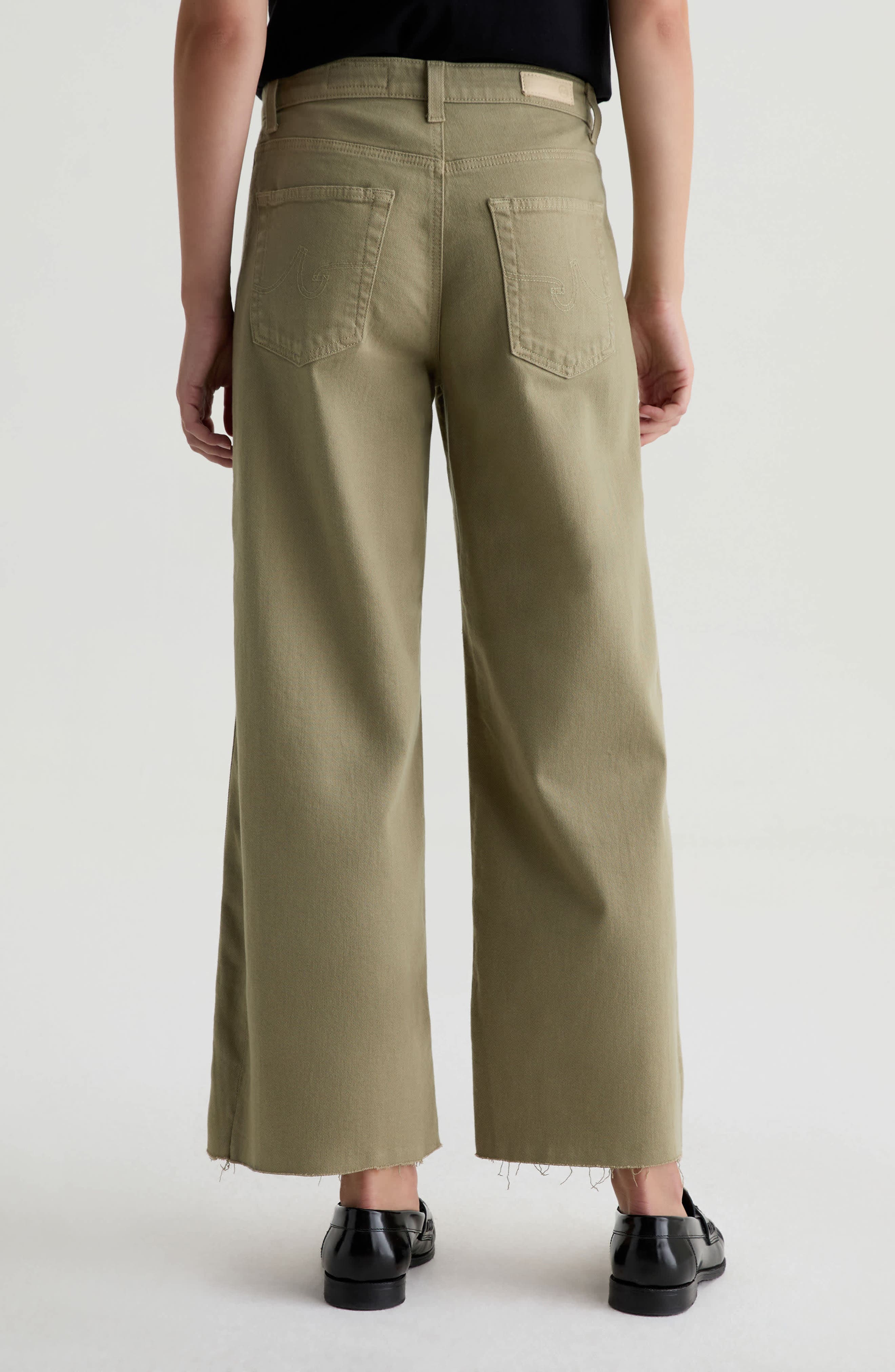 AG Saige Raw Hem Paneled Ankle Wide Leg Jeans | Nordstrom